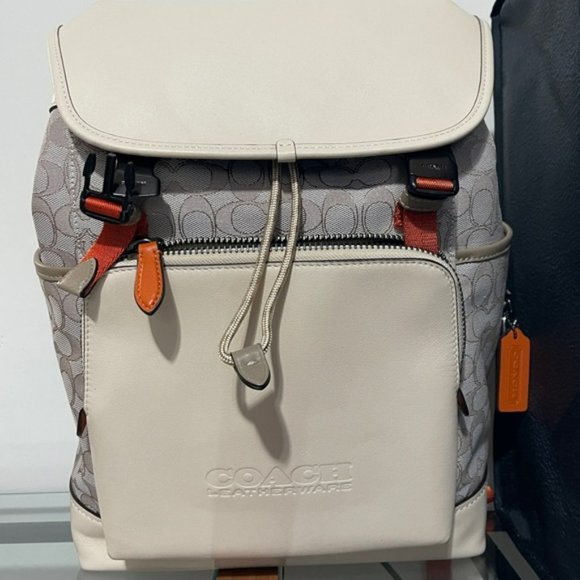 Coach | Bags | League Flap Backpack In Signature Jacquard | Poshmark